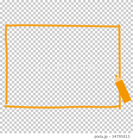 Colored pencil square text box - Stock Illustration [34795813] - PIXTA