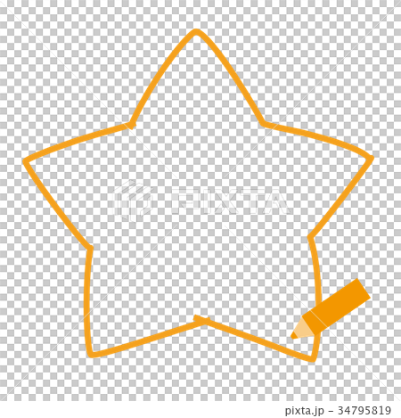 Colored pencil star text box - Stock Illustration [34795819] - PIXTA