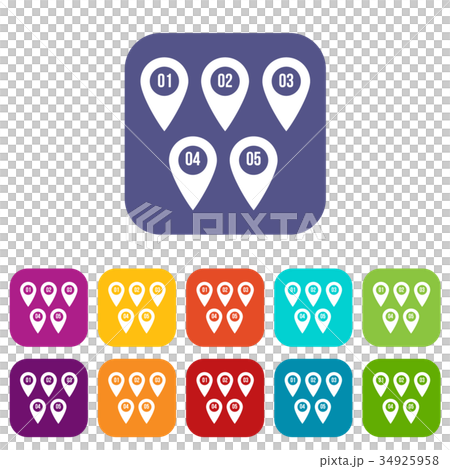 Pointer marks icons set - Stock Illustration [34925958] - PIXTA