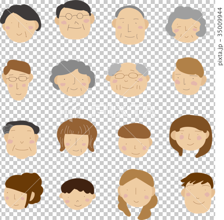 Face only 3 generations - Stock Illustration [35009944] - PIXTA