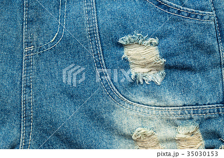 Rip jeans texture backgroundの写真素材 [35030153] - PIXTA