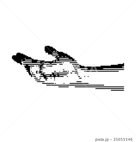 black 8-bit human hand vector illustration のイラスト素材 [35055546] - PIXTA