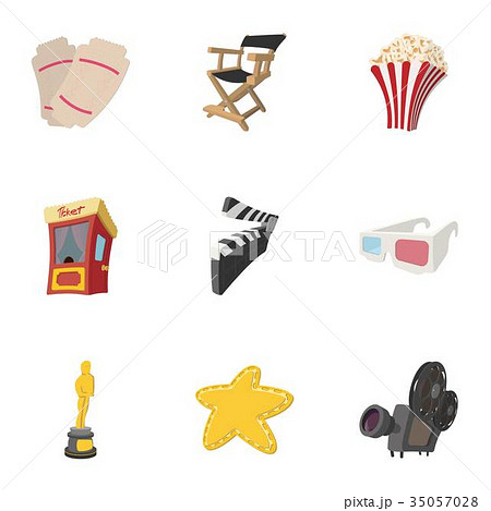Motion picture icons set, cartoon styleのイラスト素材 [35057028] - PIXTA
