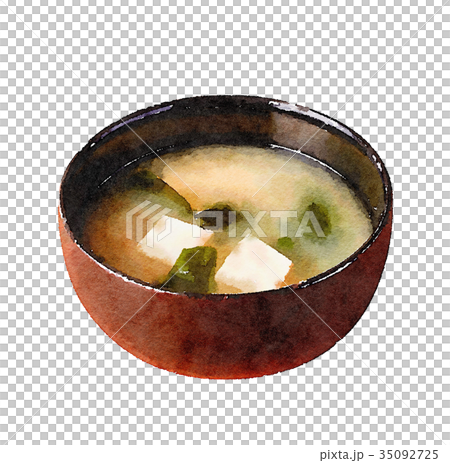 Miso soup _ watercolor style - Stock Illustration [35092725] - PIXTA