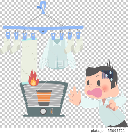 Uncle who panic notices a fire - Stock Illustration [35093721] - PIXTA
