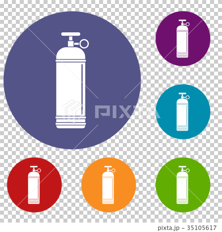 Compressed gas container icons set - Stock Illustration [35105617] - PIXTA