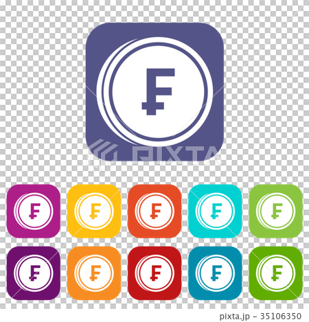 Franc coins icons set - Stock Illustration [35106350] - PIXTA