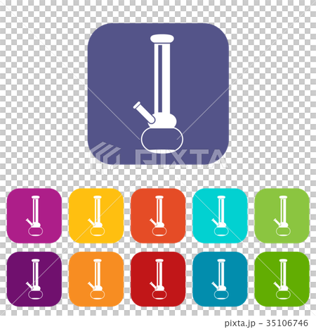 Bong for smoking marijuana icons set - Stock Illustration [35106746 ...