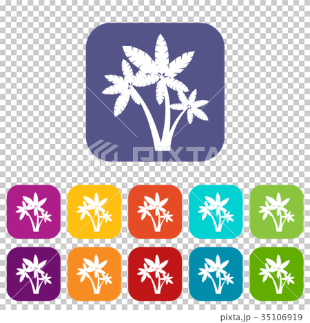 Three palm trees icons set - Stock Illustration [35106919] - PIXTA