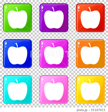 Glossy apple set 9 - Stock Illustration [35107015] - PIXTA