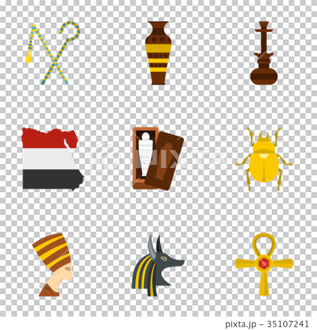 Cairo travel icons set, cartoon style - Stock Illustration [35107241 ...