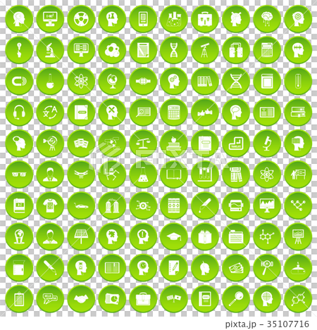 100 knowledge icons set green - Stock Illustration [35107716] - PIXTA