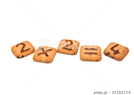 Biscuits with numbers isolatedの写真素材 [35163174] - PIXTA