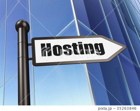 Web design concept: sign Hosting on Buildingのイラスト素材 [35263846] - PIXTA