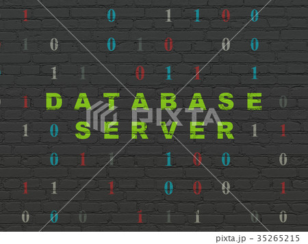 Software concept: Database Server on wallのイラスト素材 [35265215] - PIXTA