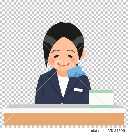 Concierge woman bowing at reception - Stock Illustration [35284806] - PIXTA