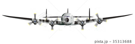 Four-engined piston airplaneの写真素材 [35313688] - PIXTA