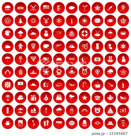 100 star icons set redのイラスト素材 [35395667] - PIXTA