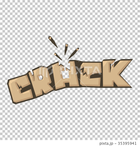 Crack sound effect icon, cartoon style - Stock Illustration [35395941 ...