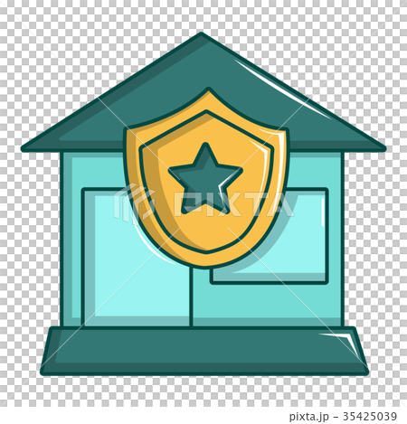 Protected home icon, cartoon style - Stock Illustration [35425039] - PIXTA