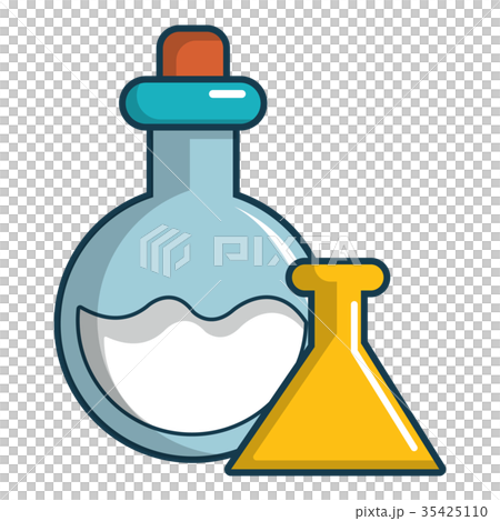 Chemical bottles icon, cartoon style - Stock Illustration [35425110 ...