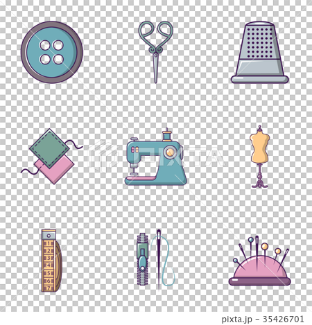 Tailor stuff icons set, flat style - Stock Illustration [35426701] - PIXTA