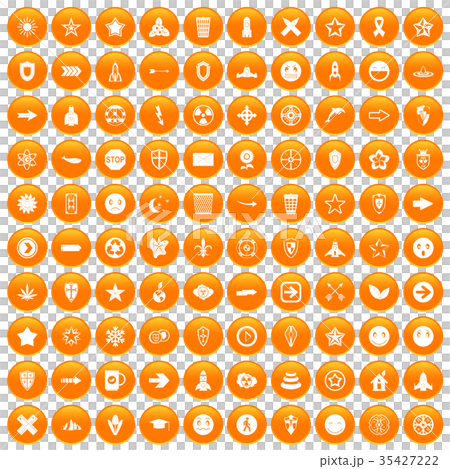 100 logotype icons set orange - Stock Illustration [35427222] - PIXTA