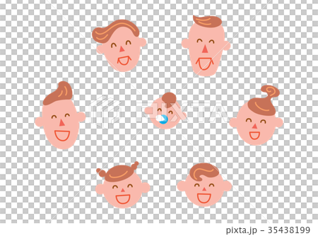 Three generations family laughing face - Stock Illustration [35438199 ...