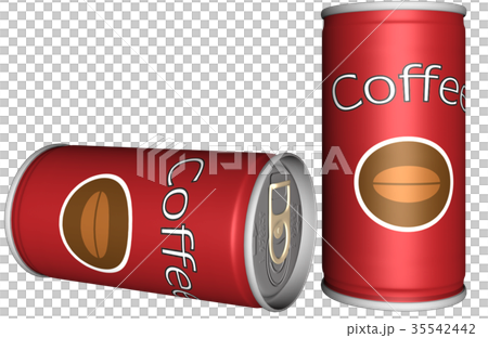Two red cans of coffee with different orientation - Stock Illustration ...