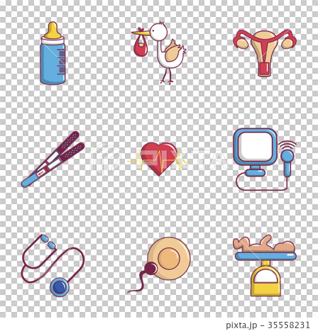 Baby health icons set, flat style - Stock Illustration [35558231] - PIXTA