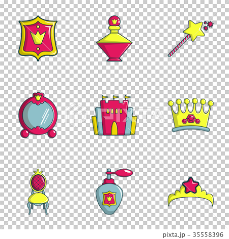 Girl toys icons set, flat style - Stock Illustration [35558396] - PIXTA