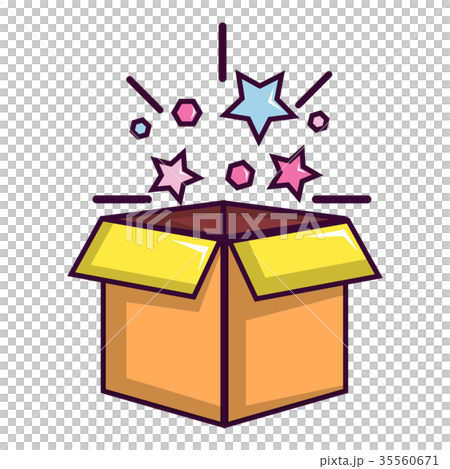 Magic box with stars icon, cartoon style - Stock Illustration [35560671 ...