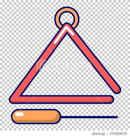 Musical triangle icon, cartoon style - Stock Illustration [35560678 ...