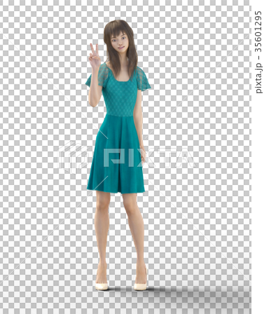 A woman with beautiful legs to pose perming3DCG... - Stock Illustration ...
