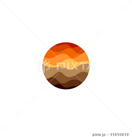 Isolated abstract orange color round shape logo onのイラスト素材 [35650639 ...