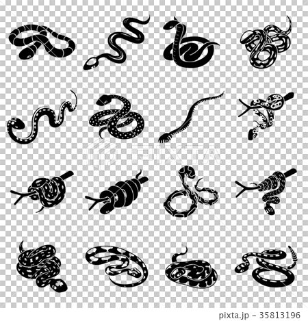 Snake icons set, simple style - Stock Illustration [35813196] - PIXTA