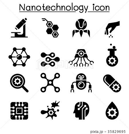 Nanotechnology icon setのイラスト素材 [35829695] - PIXTA