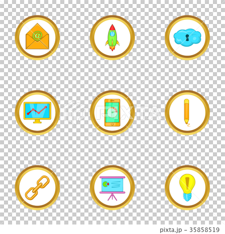 Business project icons set, cartoon style - Stock Illustration ...