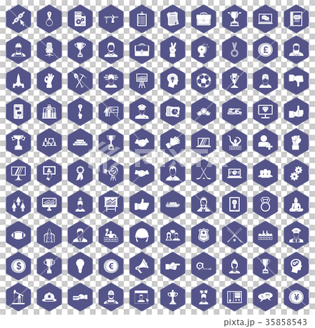 100 leadership icons hexagon purple - Stock Illustration [35858543] - PIXTA