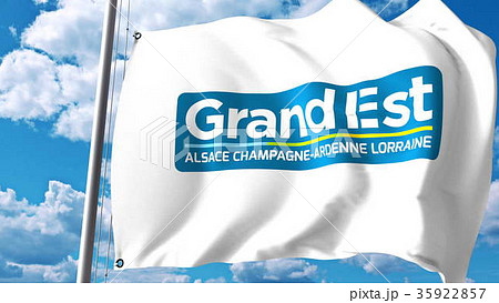Waving flag with logo of Grand Est, a region ofのイラスト素材 [35922857] - PIXTA