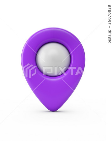 Purple map pointer isolated on white backgroundのイラスト素材 [36070829] - PIXTA