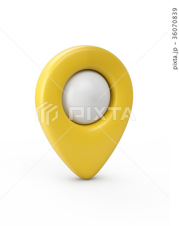 Yellow map pointer isolated on white backgroundのイラスト素材 [36070839] - PIXTA