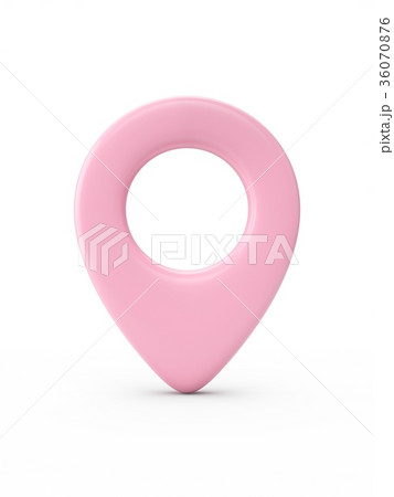Pink map pointer isolated on white backgroundのイラスト素材 [36070876] - PIXTA