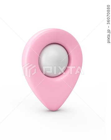 Pink map pointer isolated on white backgroundのイラスト素材 [36070880] - PIXTA