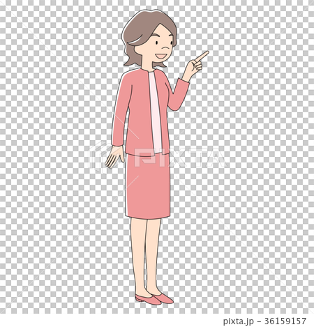 Mom _ pointing - Stock Illustration [36159157] - PIXTA