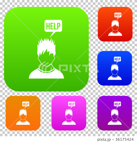 Man needs help set collection - Stock Illustration [36175424] - PIXTA