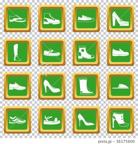 Shoe icons set green - Stock Illustration [36175600] - PIXTA