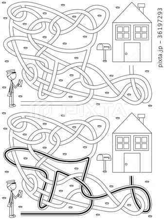 Postman mazeのイラスト素材 [36197293] - PIXTA