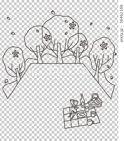Hanami Line Drawing Permeation - Stock Illustration [36462189] - PIXTA