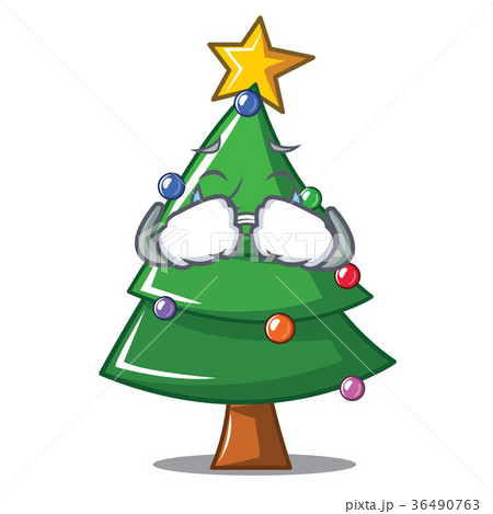 Crying Christmas tree character cartoonのイラスト素材 [36490763] - PIXTA